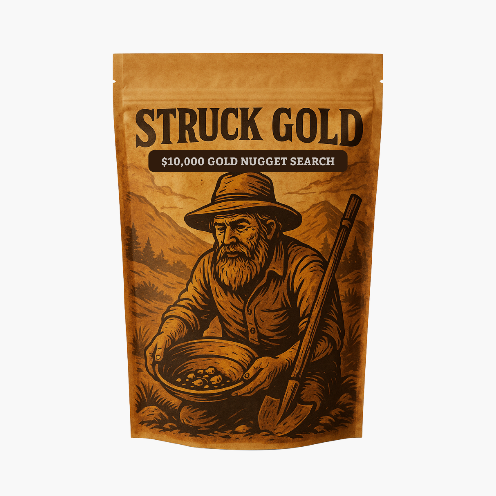 $10,000 GOLD NUGGET SEARCH (Buy 1 get 2 FREE) – Struck Gold
